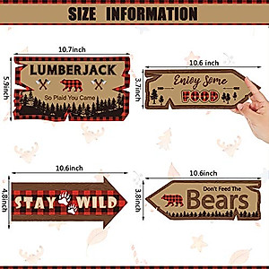 20 Pieces Lumberjack Party Directional Welcome Signs Door Cutouts Camping Winter Birthday Party Favor Ideas Decoration Supplies