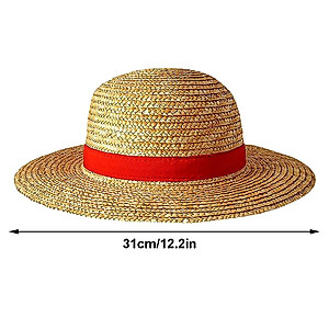 Maedack Luffy Straw Hat Multifunctional Anime Cartoon Character Sunscreen Straw Hat Cosplay Sun Hat for Adults