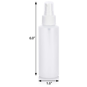 JUVITUS 4 oz Clear Natural Refillable Plastic Squeeze Bottle with White Fine Mist Sprayer - (6 Pack)