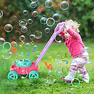 BubToy Toddler Toys Bubble Machine Great Birthday Gifts for Preschool Girls, Automatic Bubble Mower Toys & Games, Baby Activity Walker for Outdoor