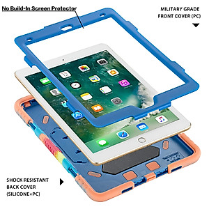 Case 9.7 inch for 2017 iPad 5th Generation Case /2018 iPad 6th Generation Case/ 2016 iPad Pro Case/iPad Air 2 Case, Heavy Duty Shockproof Silicone Protect Case - Ice/Blue