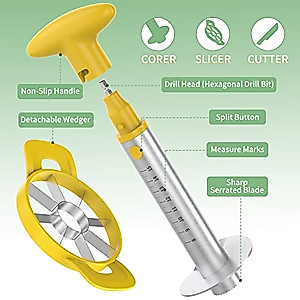 SZ LINGKE Pineapple Corer and Slicer Tool, [Upgraded, Electric & Manual] Stainless Steel Pineapple Cutter for Easy Core Removal and Slicing, Durable Pineapple Slicer with Electric Drill Accessory