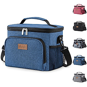 Lifewit Reusable Insulated Lunch Bag for Men, Lunch Box Women, Portable Cooler Freezable Soft Lunchbox Leakproof with Adjustable Shoulder Strap for Adult for Work Picnic or Travel, Dark Blue 9L