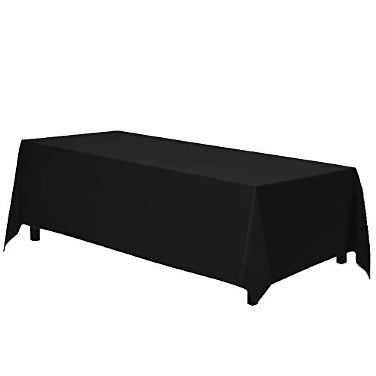 Gee Di Moda Rectangle Tablecloth | 90 x 132 Inch - Black Rectangular Table Cloth for 6 Foot Table in Washable Polyester | Great for Buffet Table, Parties, Holiday Dinner, Wedding & Baby Shower
