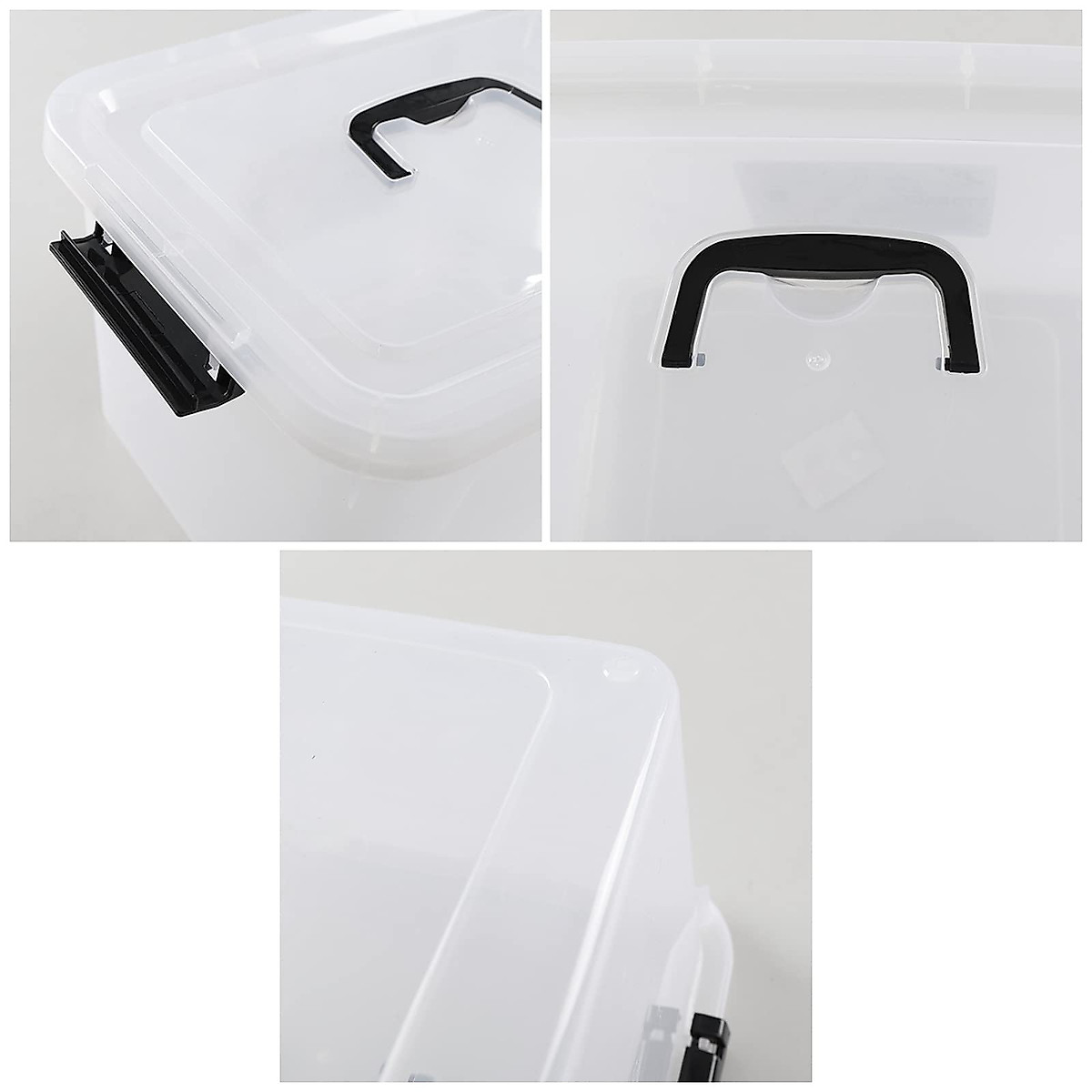 Tstorage 12 Quart Plastic Storage Bin with Lid, Clear Latch Box, 6 Packs