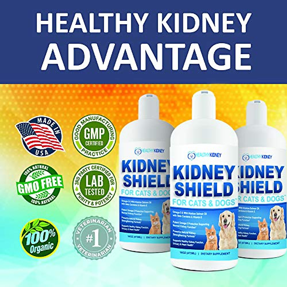 Dog and Cat Kidney Support, Canine Feline Renal Health Support Supplement For Normal Kidney Function, Creatinine, Detox, Urinary Track Cleansing, Best Kidney Stuff, Improve Pets Alive an Kidney Health