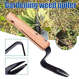 Elegital Kana Hoe 217 Japanese Garden Tool - Hand Hoe/Sickle is Perfect for Weeding and Cultivating. The Blade Edge is Very Sharp., Beige-028