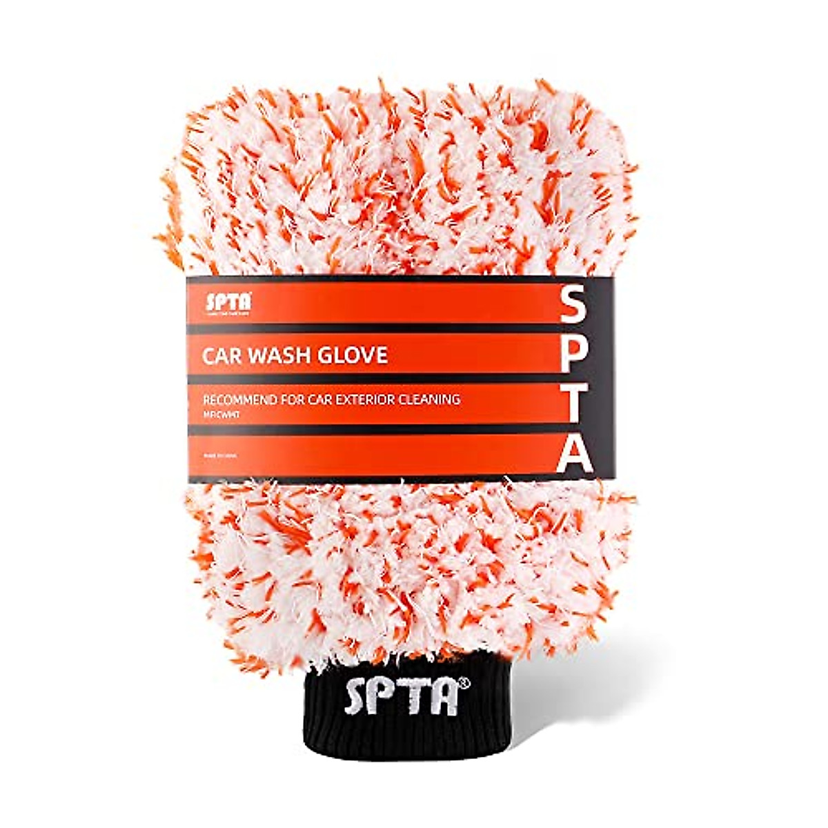 SPTA Microfiber Car Wash Mitt, 1PC Car Sponge Glove Wrapped in Soft, Plush Fiber Cloth Material, Safe Washing with Any Car Soap, Bucket, Foam Gun, Foam Cannon, Other Cleaning Supplies -MFICWMT