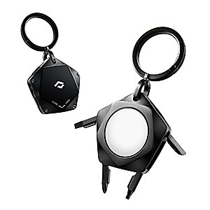 PITAKA AirTag Holder with Key Ring, Easy Carrying AirTag KeyChain with Compact Multi Tools, [PitaTag for Multi-tool] Stainless Steel & Silicone Made