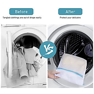 Polecasa Lead-free Premium Soft 125g Diamond Mesh Laundry Bags with Sturdy Zipper for Delicates - 3 Pack Durable Laundry Wash Bags - Protect Clothes in Washing Machine - 1 Large, 1 Medium, 1 Small