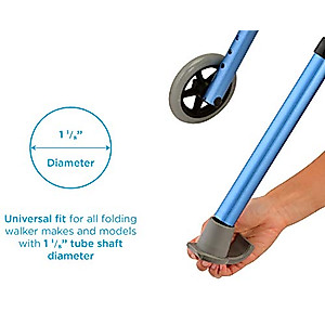 NOVA Medical Products Walker Glide Skis, Universal Fit, One Pair, Gray