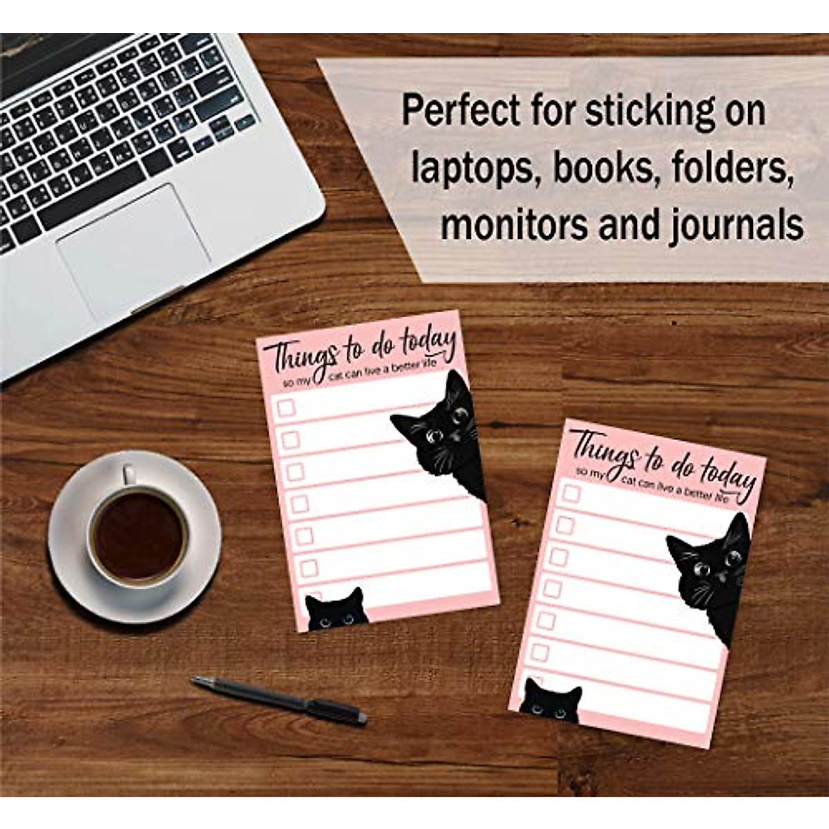 Funny Cat Small to Do List Sticky Notes | Things to Do Today So My Cat Can Live a Better Life | Black Cat Humor Notebook Notepad Note Card for Cat Lover Gift| 50 Pages 4x6" by DAILY RITMO