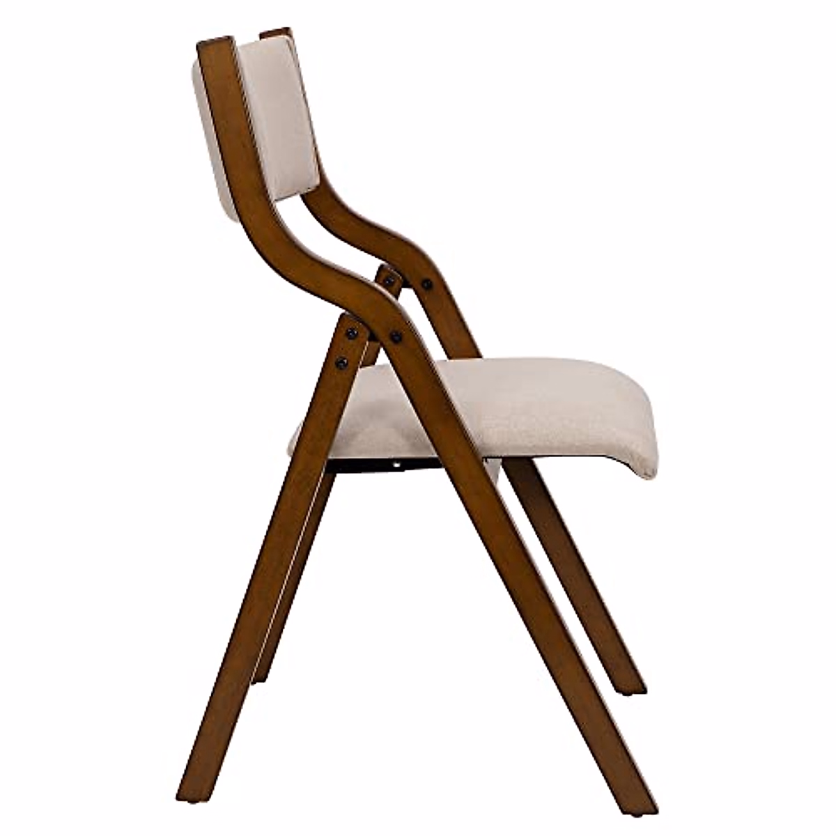 Ball & Cast Modern Folding Chairs Folding Dining Room Chairs Set of 2, 18" Seat Height, Taupe