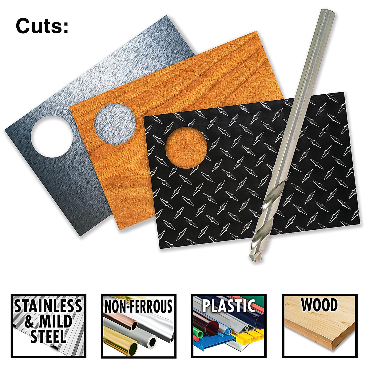 IVY Classic 28115 1/4-Inch x 4-5/16-Inch Pilot Drill for Hole Saw Arbors, M2 HSS, 3 Flats, 12-Pack