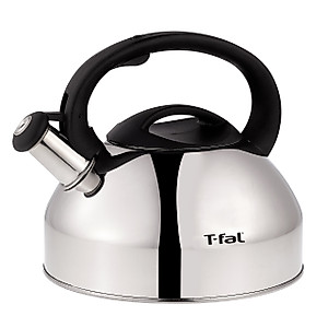 T-fal Specialty Stainless Steel Tea Kettle 3 Quart Cookware, Pots and Pans, Dishwasher Safe Silver