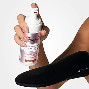 Loving Tan Deluxe Bronzing Mousse, Dark + Deluxe Applicator Mitt - Streak Free, Natural looking, Professional Strength Sunless Tanner - Cruelty Free, Naturally Derived DHA - 4 FL Oz
