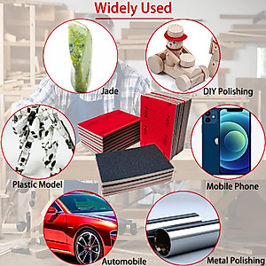 20 PCS 3 x 4 Inch 400 Grit Sanding Sponge, Hook-and-Loop Backing Sander Sponges Pads, Soft Foam Hand Sander Block Wet Dry Sandpaper for Model Drywall Metal Wood Furniture Polishing