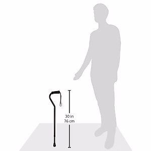 DMI Walking Cane and Walking Stick for Adult Men and Women, FSA Eligible, Lightweight and Adjustable from 30-39 Inches, Supports up to 250 Pounds with Ergonomic Hand Grip and Wrist Strap, Black