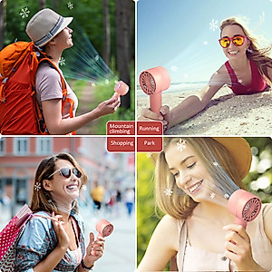 Portable Handheld Fan Rechargeable, Mini Personal Fan, Hand Held Fan With 4 Speeds Portable Turbo Fan, USB 2600mAh Battery Small High Speed Fan for Makeup, Home, Office, Travel and Outdoor Activities