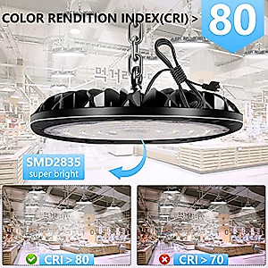 20 Pack 300W 30000LM UFO LED High Bay Light,6000K White High Bay Shop Light, Commercial Bay Lighting with Hanging Chain & Plug, for Shop,Barn,Garage,Warehouse,Basement, Wet Location