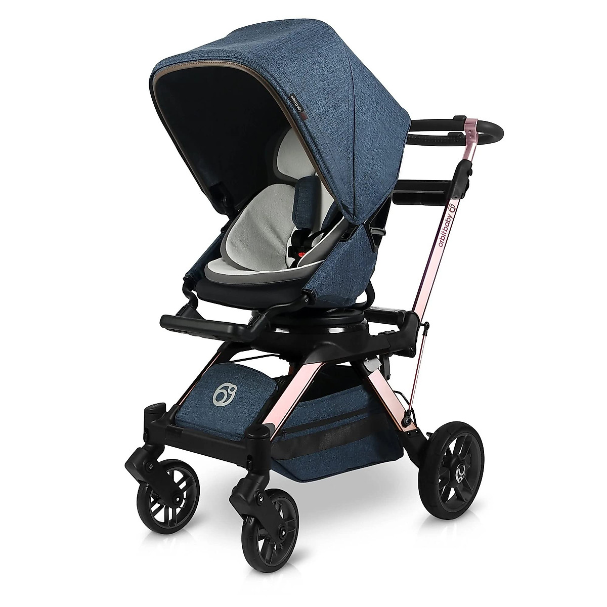 Orbit Baby G5 Stroller - Mélange Navy Fabric - Gold Frame