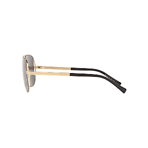 Versace Man Sunglasses Gold Frame, Brown Mirror Gold Lenses, 57MM