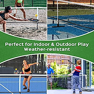 niupipo Pickleball Paddles/Pickleball Net - Pickleball Paddle Set of 2 w/Fiberglass Surface & 2 Durable Overgrips, Portable Pickleball Net System with Metal Frame Stand & Carrying Bag, Great for Fun