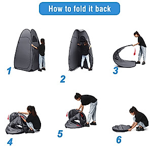 G4Free Pop Up Privacy Shower Tent Portable Outdoor Changing Room Camping Toilet Sun Shelter with Carry Bag(Black)