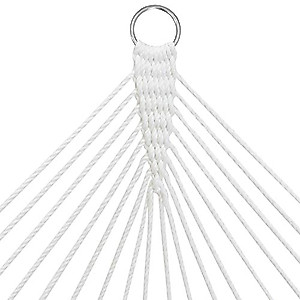 Sunnydaze 2-Person Quilted Printed Fabric Spreader Bar Hammock and Pillow - Large Modern Hammock with Metal S Hooks and Hanging Chains - Heavy Duty 450-Pound Weight Capacity - Yellow and Gray Chevron