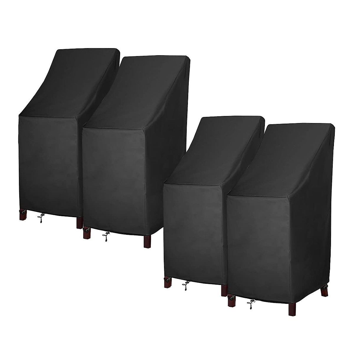 MAVINCHER Stackable Patio Chair Covers for Outdoor Furniture, Outdoor Chair Covers Waterproof, 600D Heavy Duty Lawn Outside Barstool Covers,Fits for 4-6 Stackable Dining Chairs,27"Lx27"Wx49"H, 4 Pack