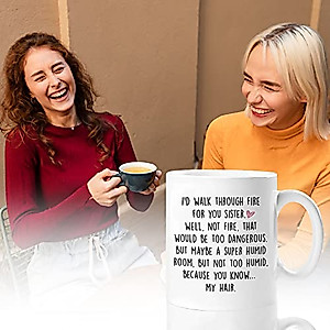 Petalsun Sister Gifts, Birthday Gifts for Sister, Sister Christmas Gifts- 11oz Novelty Coffee Mug- Sister Gifts from Sister, Sister Birthday Gifts, Sister Graduation Gifts