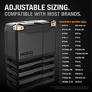 NOCO Lithium NLP20, Group 20, 600A Lithium LiFePO4 Motorcycle Battery, 12V 7Ah ATV, UTV, Jet Ski, 4 Wheeler, Quad, Riding Lawn Mower, Tractor, Scooter, PWC, Seadoo, Polaris and Generator Battery