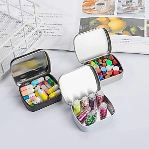 Kukiwhy 6 PCS Mini Metal with Lid Portable Storage Box,for Items,Earplugs, Pills, Tiny Bead, Nail, Jewelry Findings