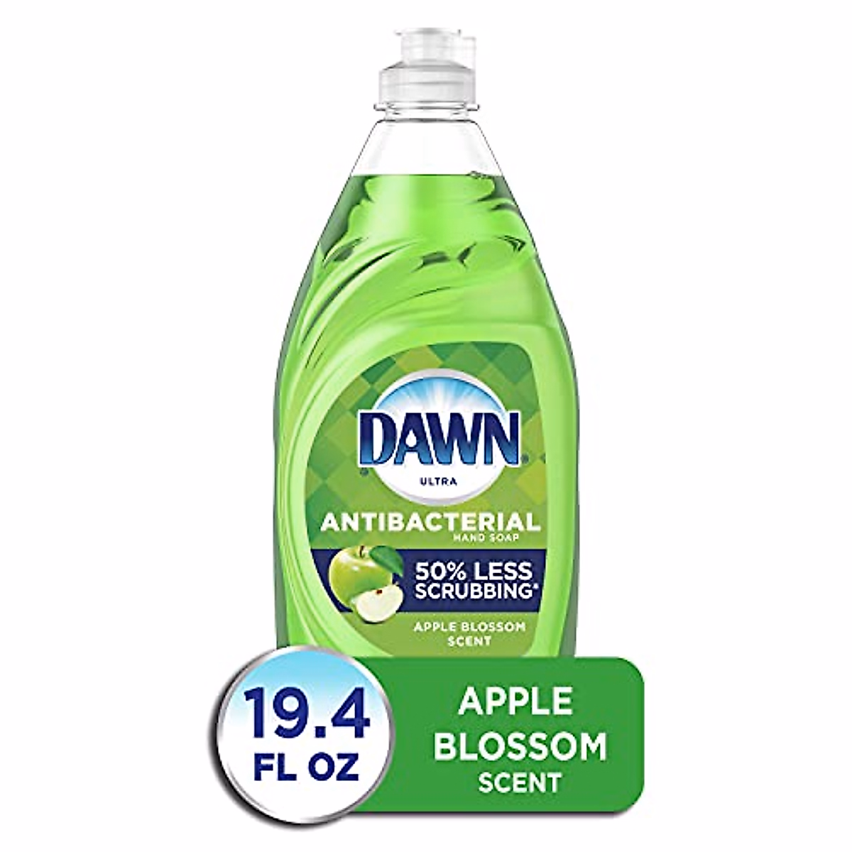 Dawn Ultra Antibacterial Hand Soap, Dishwashing Liquid Dish Soap, Apple Blossom Scent, 19.4 fl oz