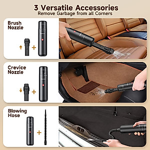 Mini Vacuum Cordless Rechargeable Powerful Car Hoover Hand Held Vacuum for Dust, Sand, Crumbs, Ultra-Light Portable for Home, Car