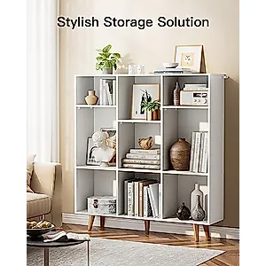 Pipishell 9-Cube Bookshelf & 6-Tier Bookcase with Storage Drawer