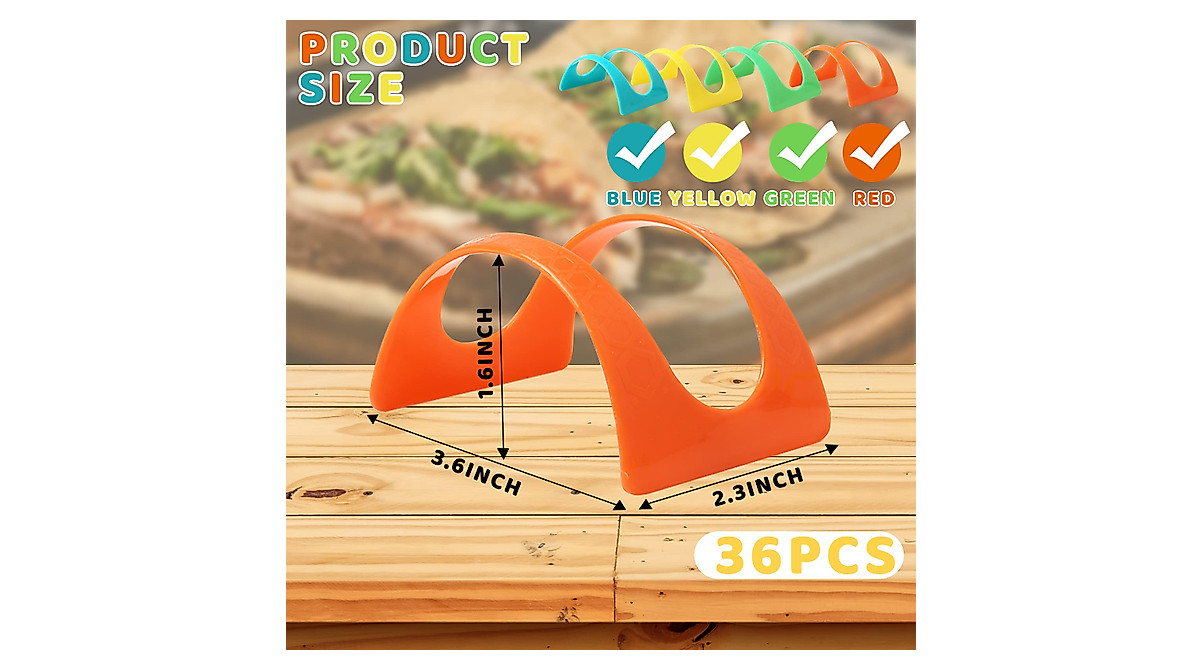 Colorful Taco Holder Stand Set - 36 Pack by Qfeley