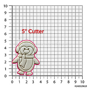 Sweet Prints Inc Set of 2 Penguin with Earmuffs Cookie Cutter - Dishwasher Safe