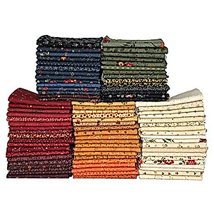 Fields 10 Fat Quarters - Kansas Troubles by Moda Fat Quarter Bundle Calico Floral Flowers Classic Reproduction Style Quality Quilters Assorted Cotton Fabrics M22805b