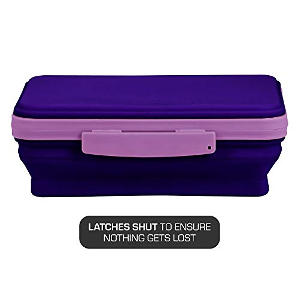 It's Academic Flexi Storage Boxes with Lids, Collapsible Pencil Case for Craft and School Supplies, 4-Pack, Assorted