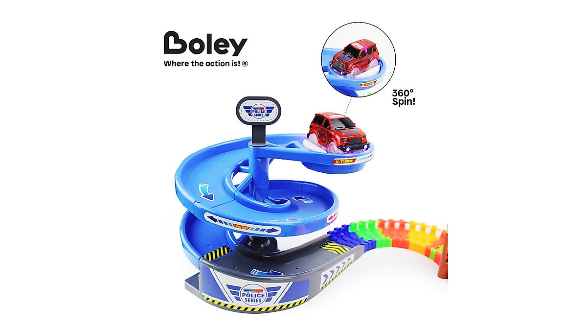 Boley Race Car Track Set - 96 Pieces of Customizable Fun for Kids