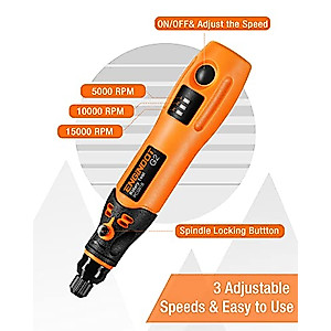 Mini Cordless Rotary Tool kit, ENGiNDOT 3.7V with 32 Accessories, 3-Speed, USB Charging Rotary Tool for Sanding, Polishing, Drilling, Etching，Engraving, DIY Crafts
