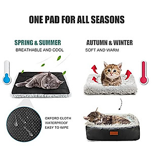 HDLKRR Cat Bed Small Dog Bed, Self Warming Cat Beds Self Heating Cat Dog Mat, Extra Warm Thermal Pet Pad for Indoor Outdoor Pets, Calming Dog Crate Bed Pet Cushion, 23.6x19.7inch
