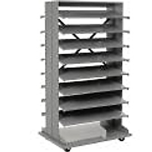 Global Industrial Mobile Double Sided Bin Rack Without Bins, 36x26x65