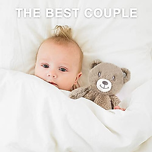 BEILIMU Baby Bear Security Blanket Soft Minky Baby Lovey Animal Plush Blanket Unisex Lovie Gift for Toddler, Boys and Girls, 13.5 Inch (Light Brown)