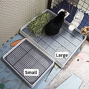 22x18 Super Large Rabbit Litter Box with Grate, Rabbit Litter Pan for Cage, Extra Large Bunny Restroom Litter Tray Rabbit Toilet