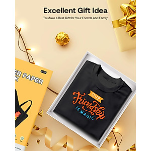 Hiipoo Heat Transfer Paper for T Shirts 25 Sheets, 8.5"x11" Printable Heat Transfer Vinyl for Inkjet Printer Iron on Transfers for Dark Fabric