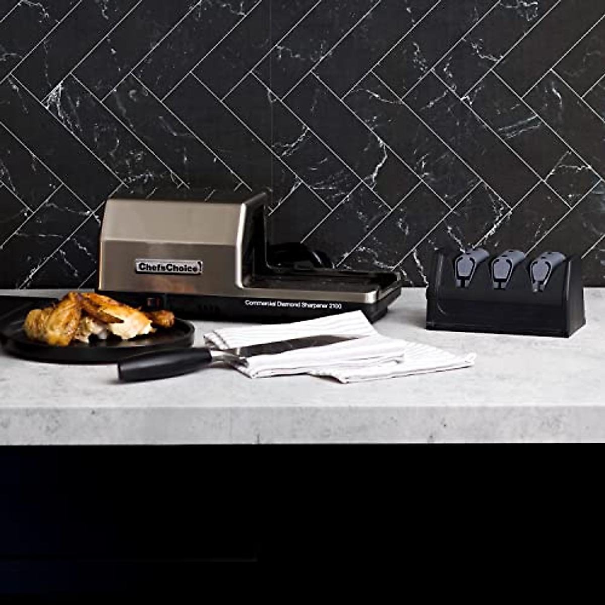 Chef'sChoice Replacement Module for 20-Degree Class Knives has Diamond Honing, Compatible with Commercial Knife Sharpener Model 0210008, 3-Stage, Black