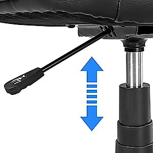 Yaheetech Office Chair Task Chair Mid-Back Executive Desk Chair PU Leather Ergonomic Computer Chair with Armrest, Black