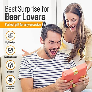 Gifts for Men Dad, Magnetic Bottle Opener - Wall Mounted Beer Opener with Auto-Catch Function - Refrigerator Mount or Install on Brick, Cement, Wood and Metal Wall - Great Gifts for Men Dad Husband